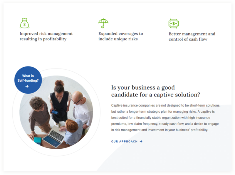 Complete Captive Insurance Web Design • JFW Designs | Web Design & Development